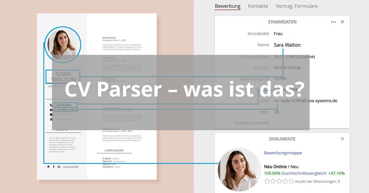 CV Parser - Funktionsweise und Möglichkeiten der Unterstützung in der rexx Recruitment Software